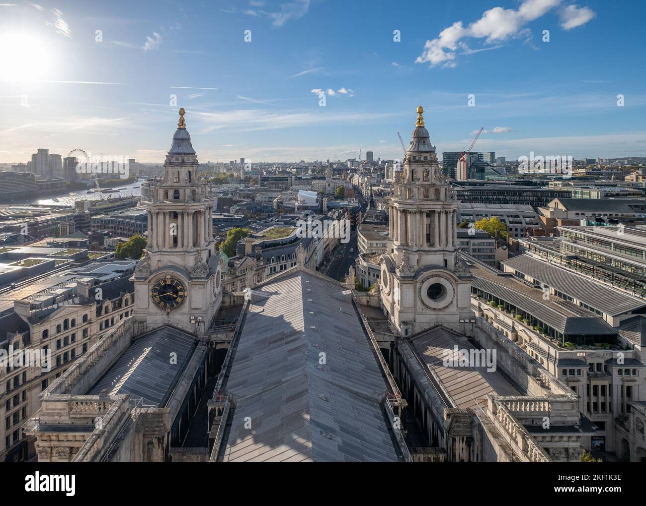 The West Towers and roof as seen from the Stone Gallery of St Paul's ...
