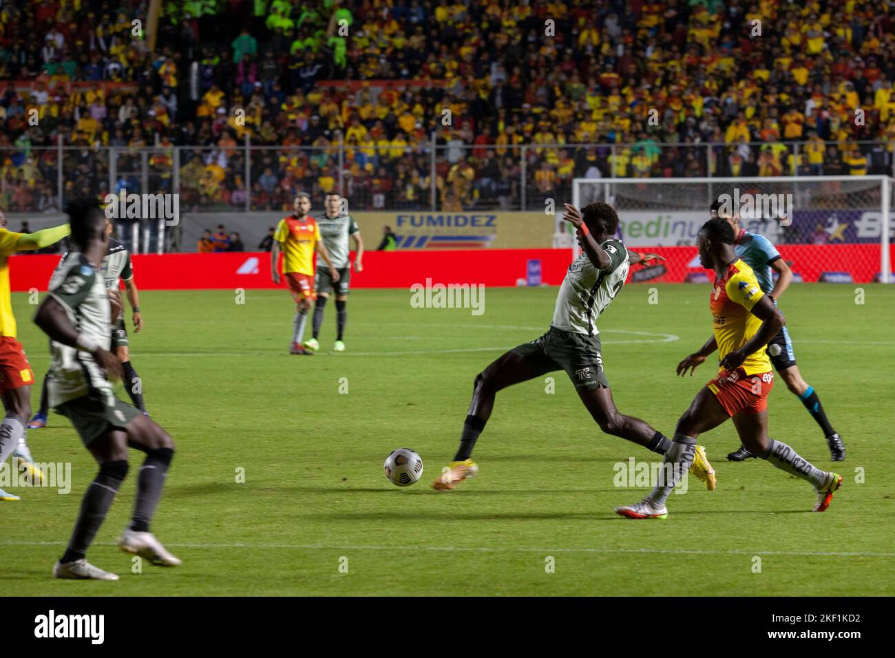 Quito, Ecuador - Ligapro final 2022 Aucas vs Barcelona SC. Players from ...