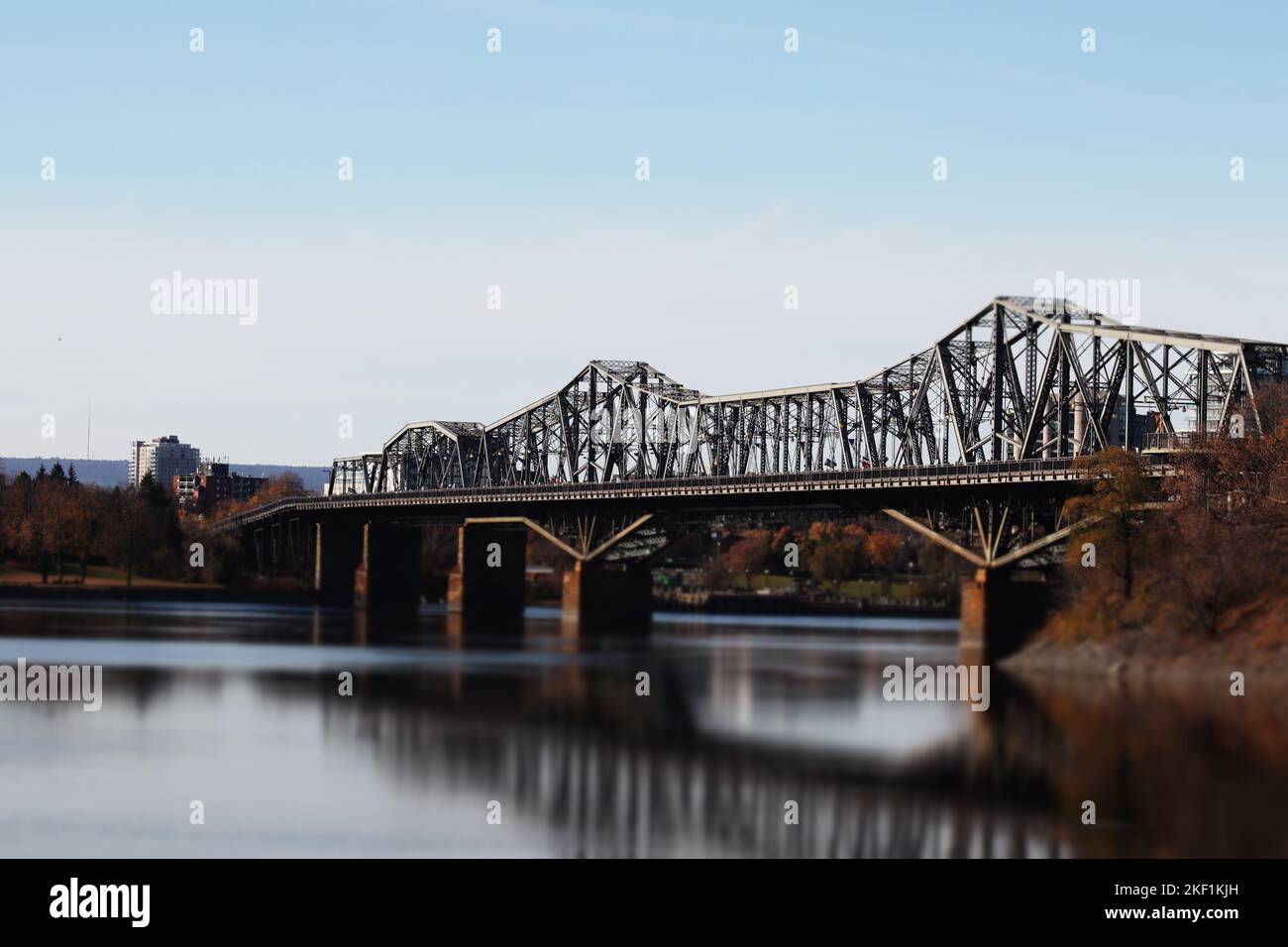 The Royal Alexandra Interprovincial Bridge spanning the Ottawa River ...