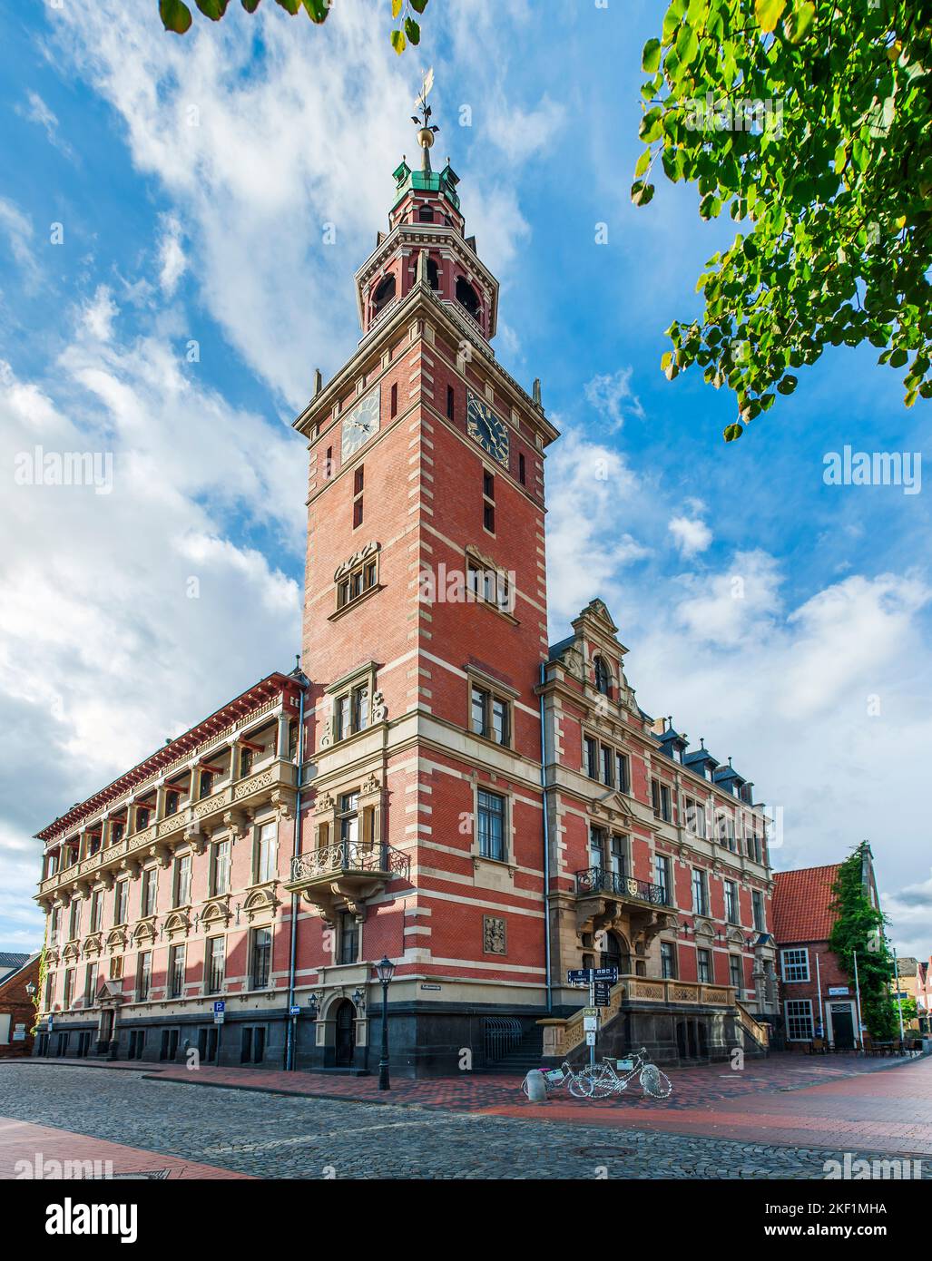 Total view of the magnificent town hall in Leer (Ostfriesland ...