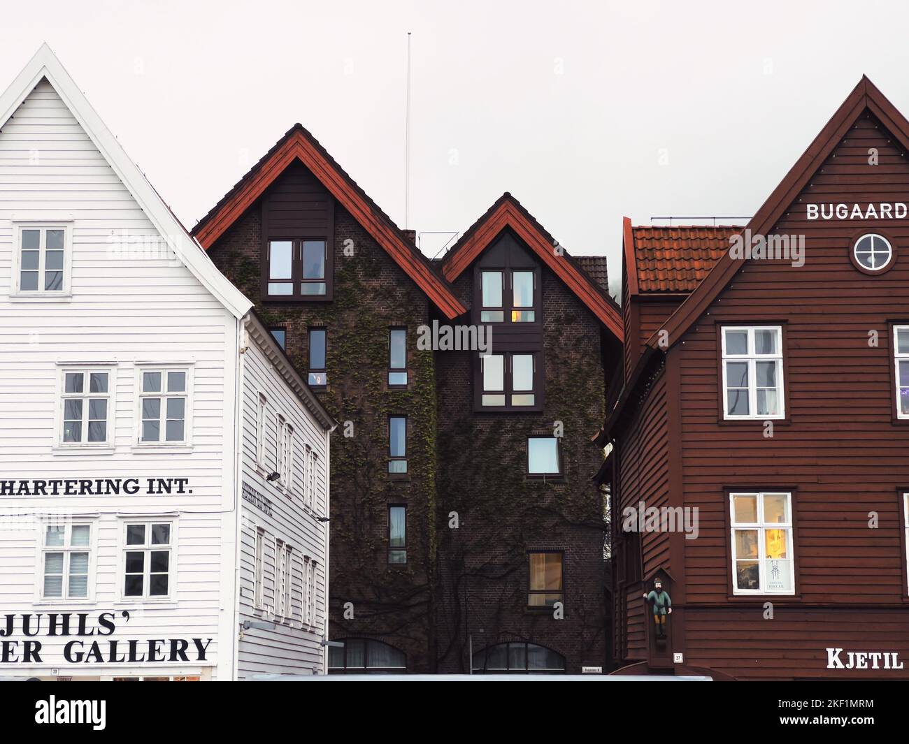 The traditional Norwegian buildings' facades in Bergen, Norway Stock ...
