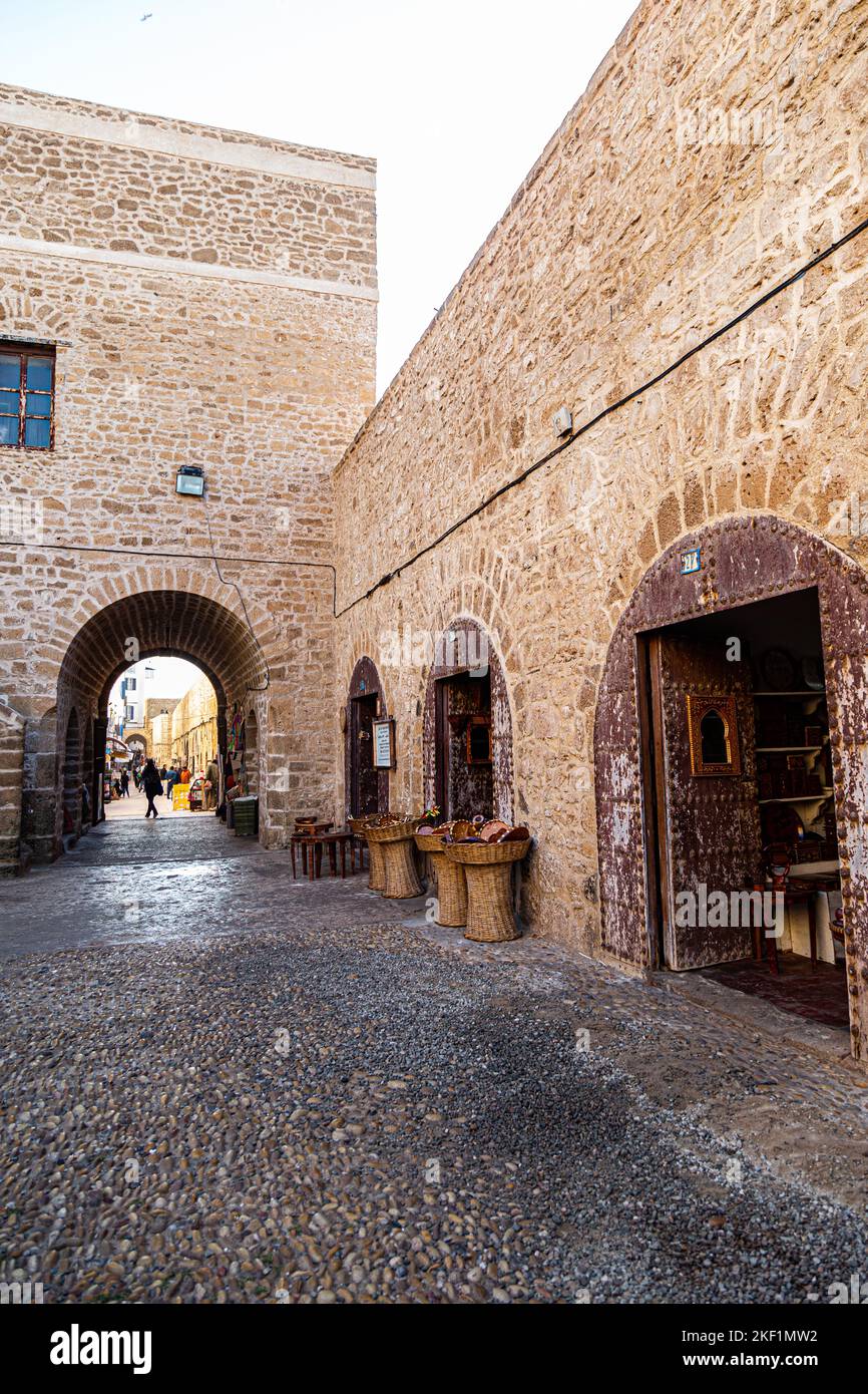 ancient gift market in the historic area of essaouira Stock Photo - Alamy