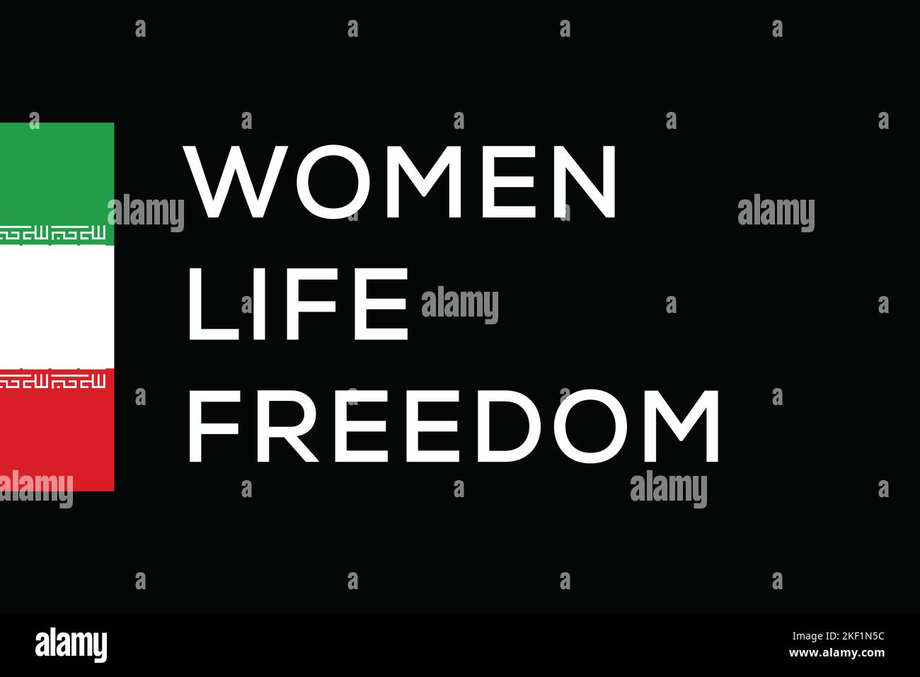 Woman Life Freedom. Free women in Iran. Protest concept. Flag color ...