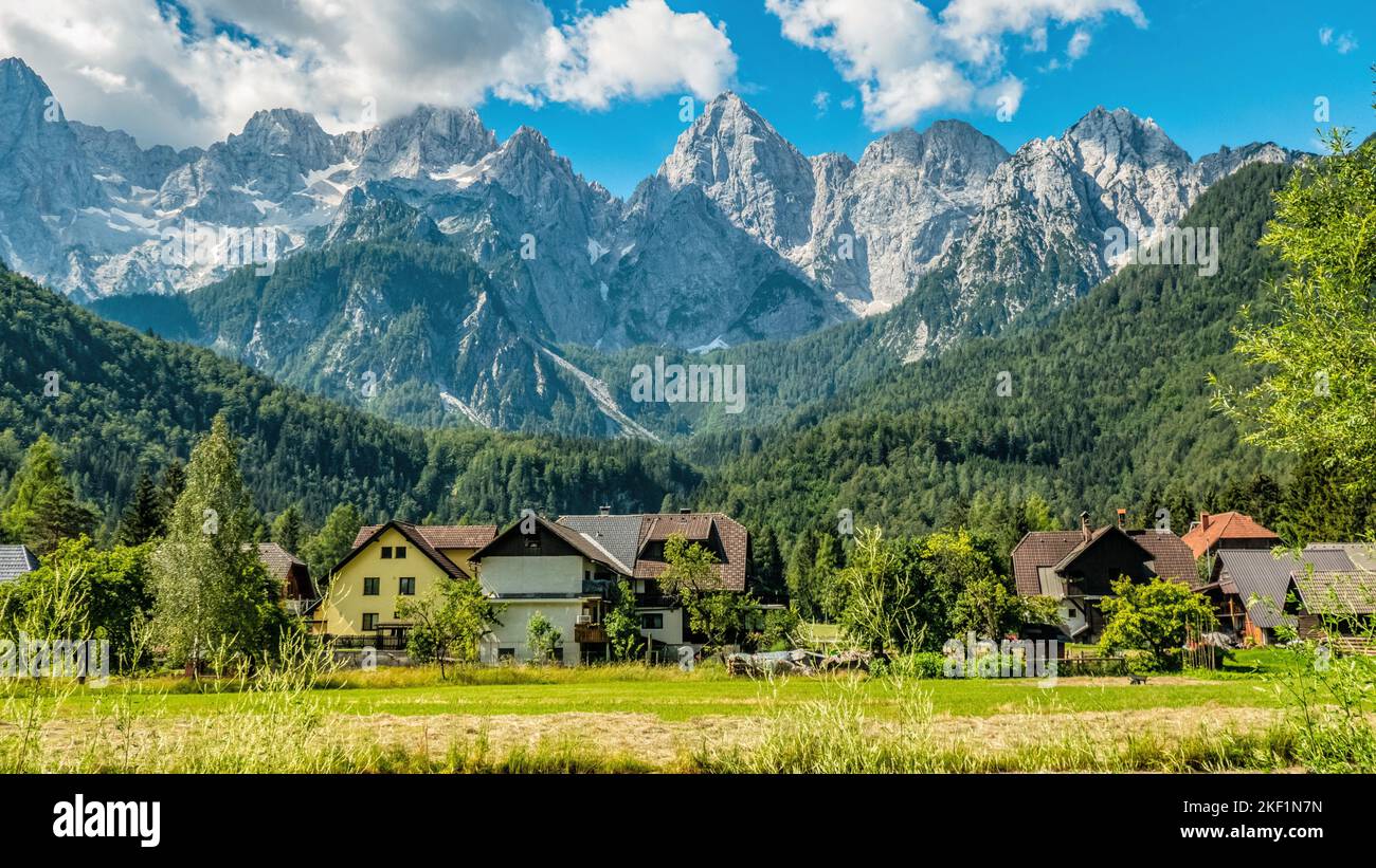 The razor sharp peak of Spik mountain, Julian Alps, Slovenia Stock ...