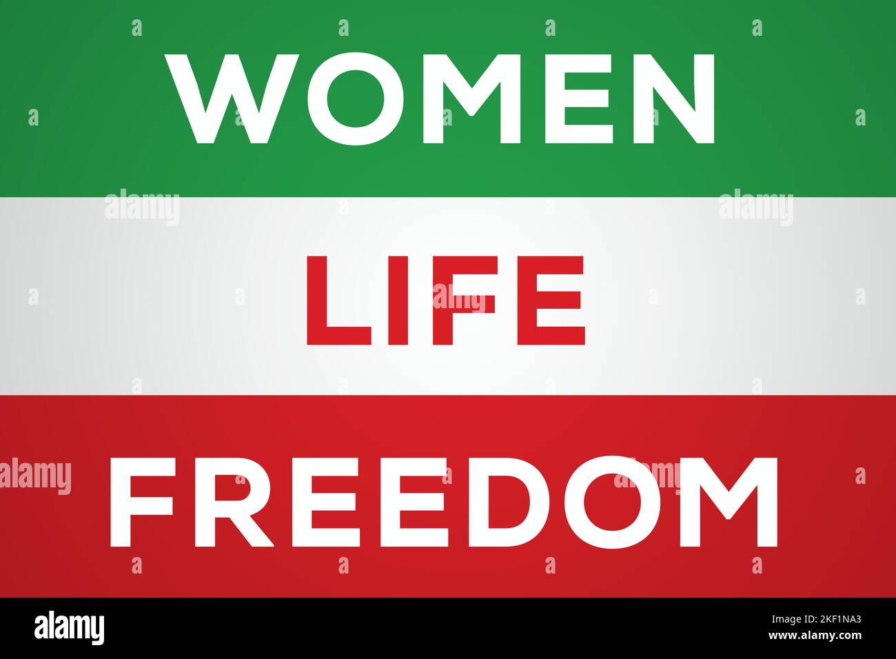 Woman Life Freedom. Free women in Iran. Protest concept. Flag color ...
