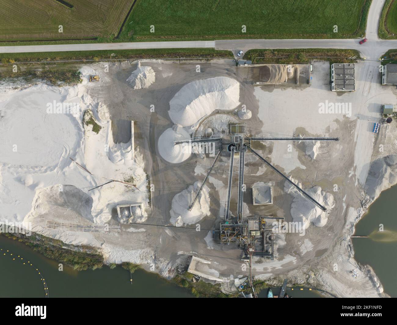 Zwolle, The Netherlands. Extracting sand for construction, suction ...