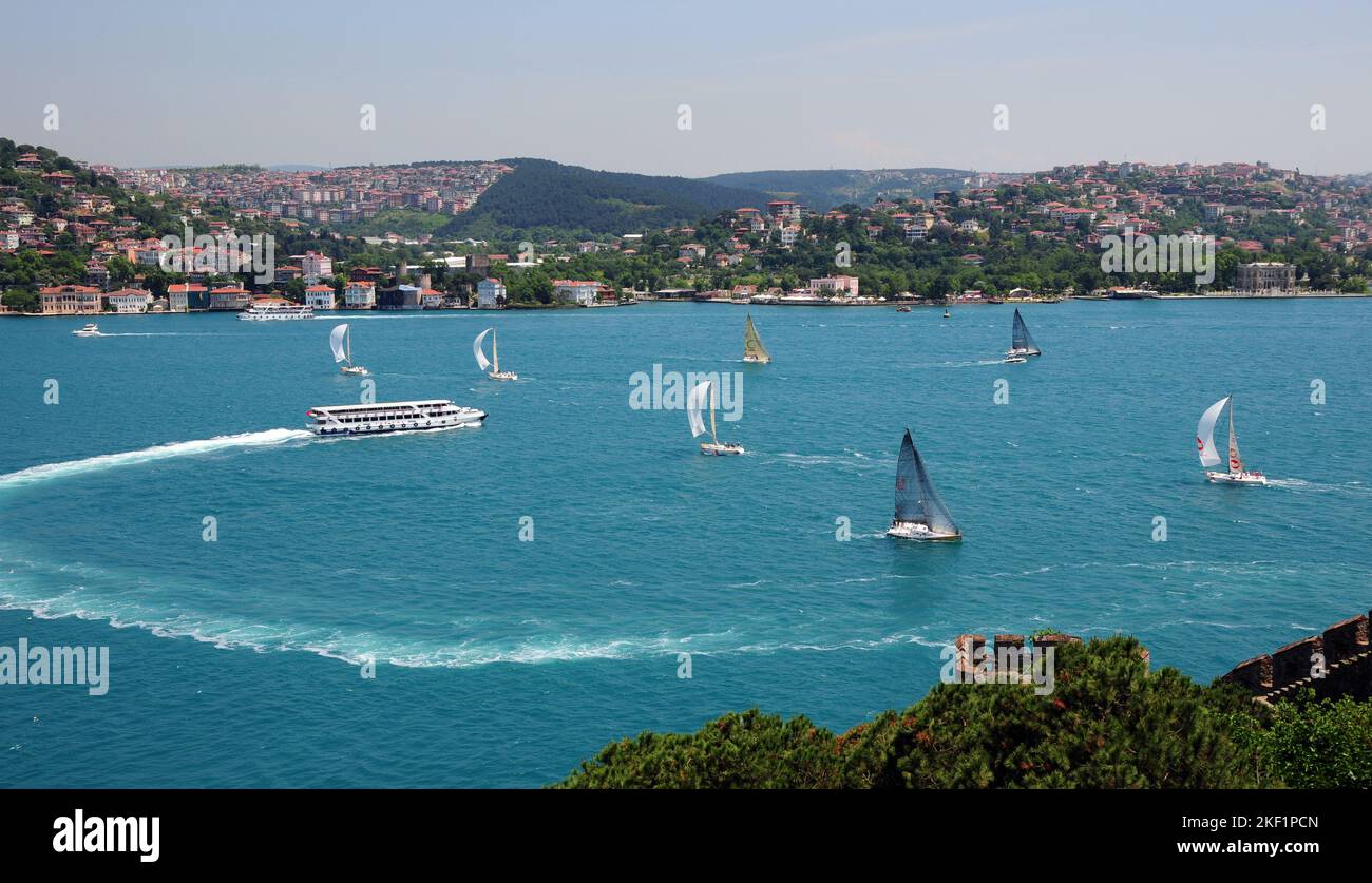 Sailors surfing in the Bosphorus in Turkey Stock Photo - Alamy