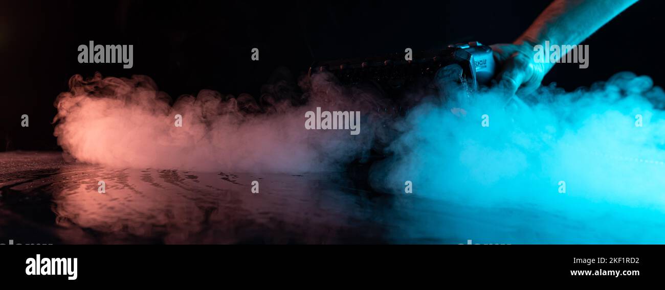 Blue steam background hi-res stock photography and images - Alamy