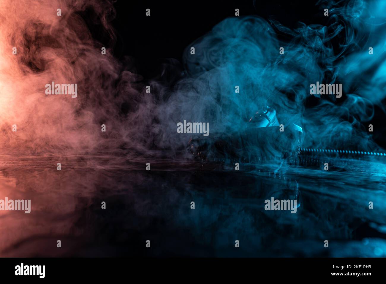 steam clean black and neon light concept Stock Photo - Alamy