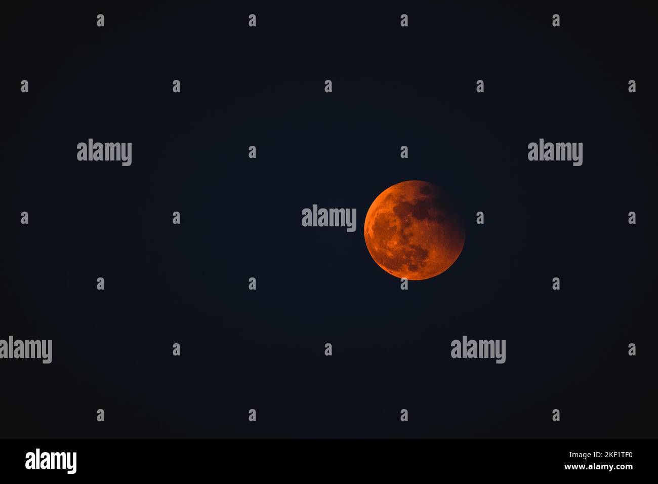 The red full moon in the dark night sky Stock Photo - Alamy