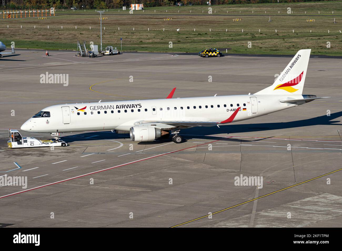 German Airways Embraer ERJ-190 with registration D-AMWO on pushback at ...