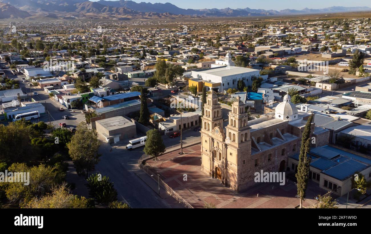 High view of San Jeronimo Church, Aldama, Mexico Stock Photo - Alamy