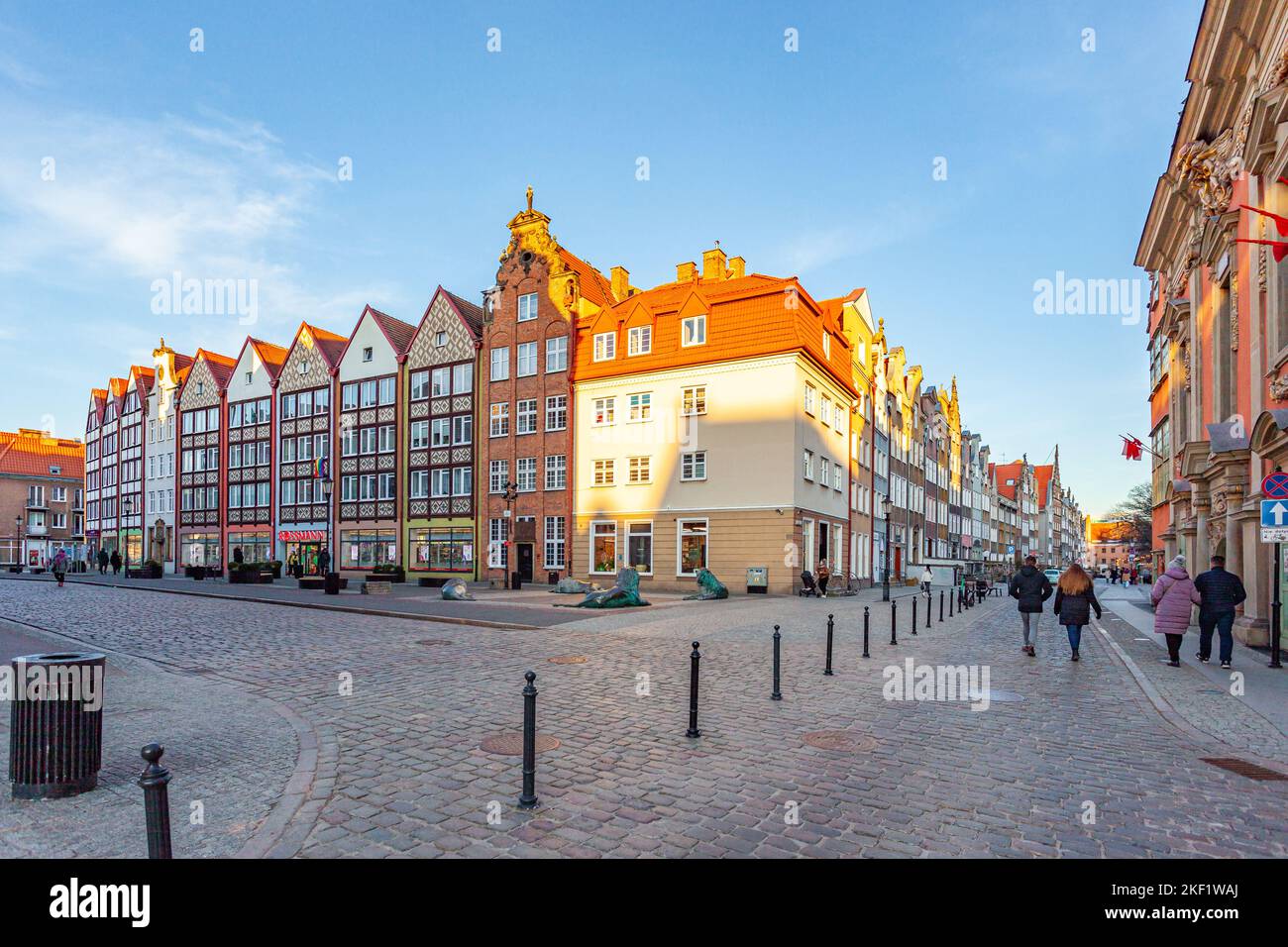 Gdansk, Poland - 12 March, 2022: beautiful old houses on the old town ...