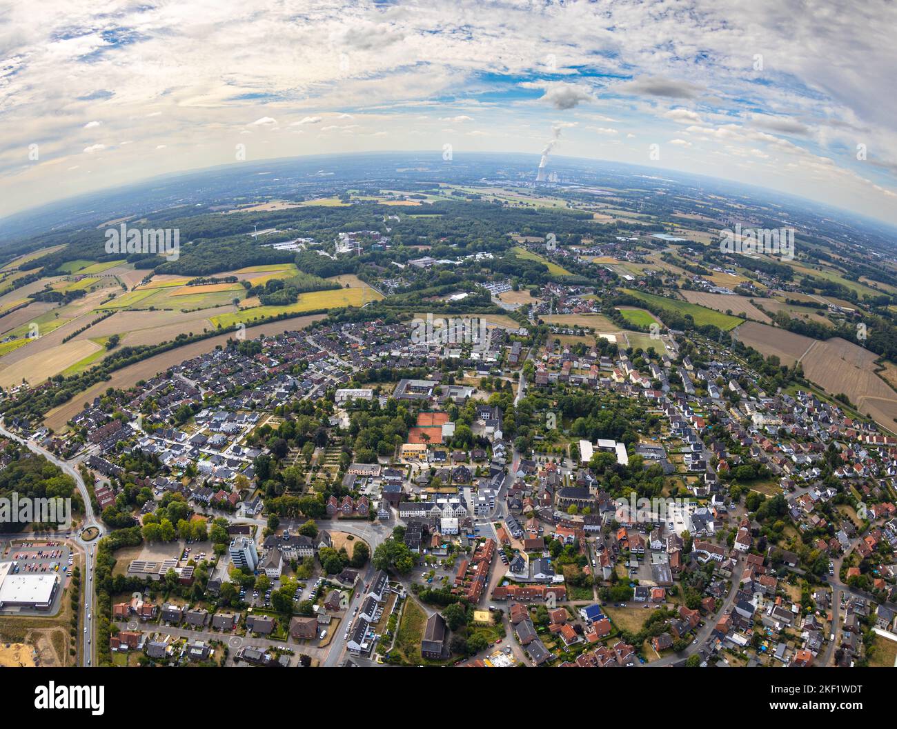 Luftbild von selm bork mit der kath kirche st stephanus bork hi-res ...
