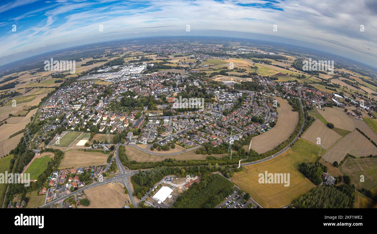 Aerial view of Selm-Bork with the catholic church St. Stephanus Bork ...