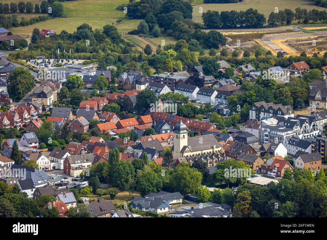 Luftbild von selm bork mit der kath kirche st stephanus bork hi-res ...