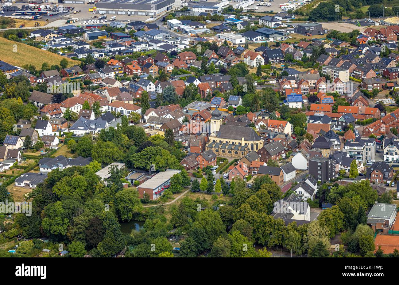 Luftbild von selm bork mit der kath kirche st stephanus bork hi-res ...