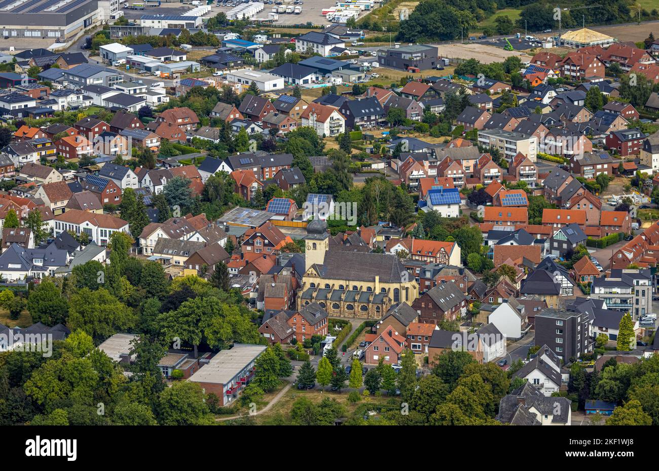 Luftbild von selm bork mit der kath kirche st stephanus bork hi-res ...