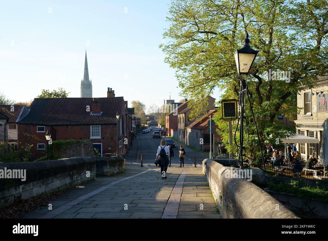 The Red Lion pub seen from Bishop Bridge, the oldest surviving ...