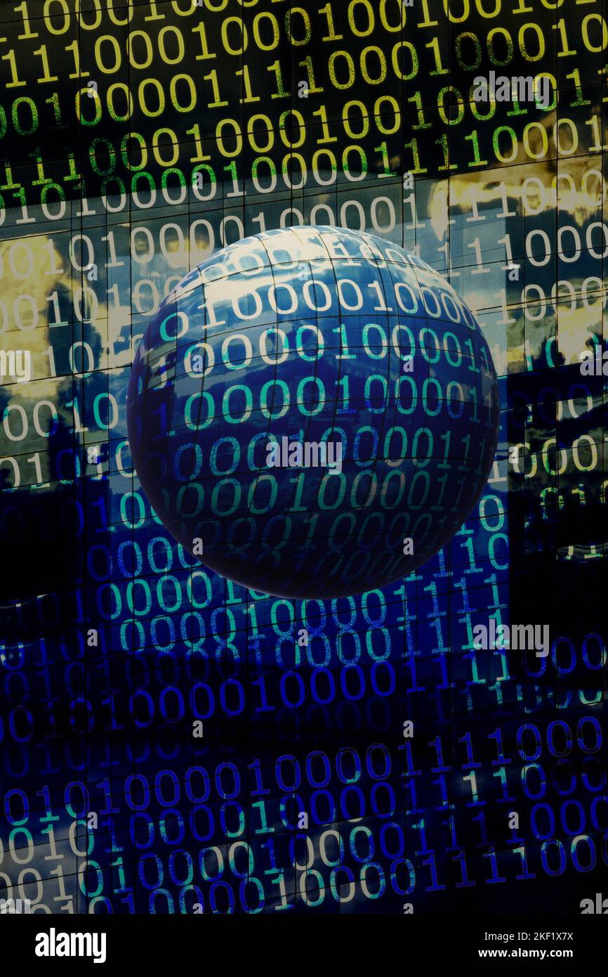 Abstract illustration with binary code Stock Photo - Alamy