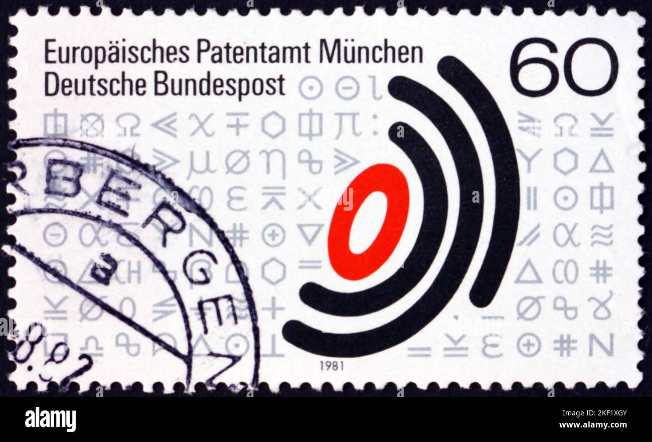 GERMANY - CIRCA 1981: a stamp printed in Germany dedicated to European ...