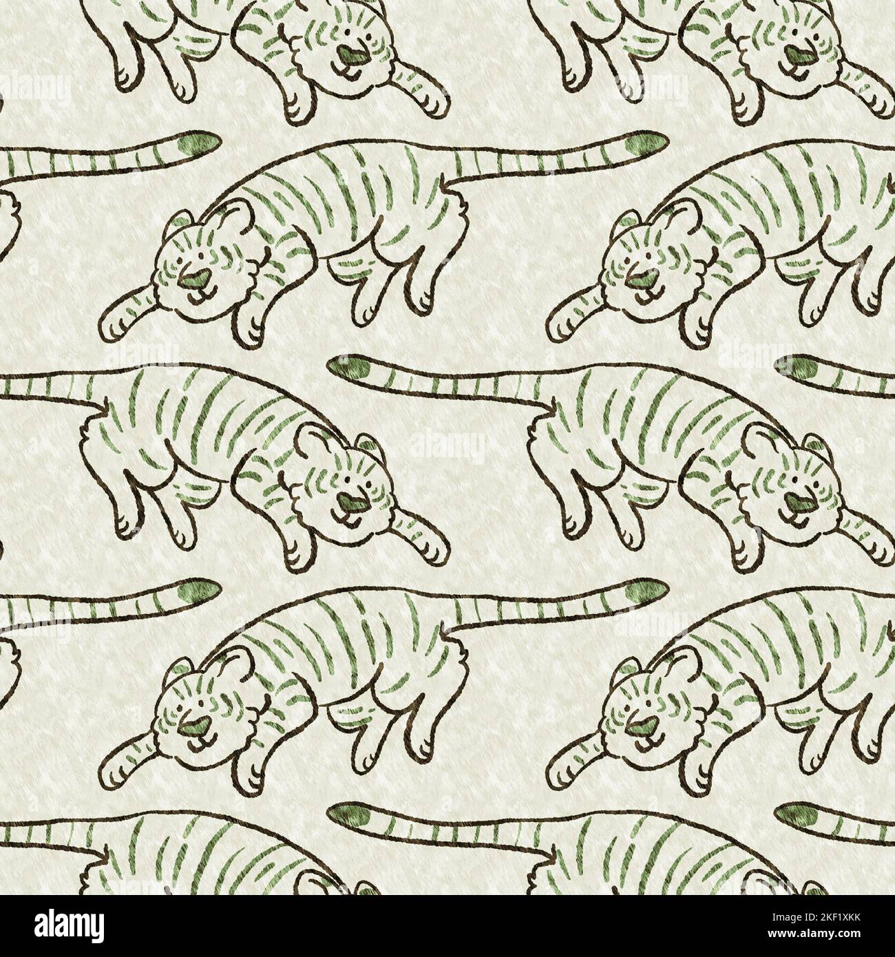 Cute safari wild tiger animal pattern for babies room decor. Seamless ...