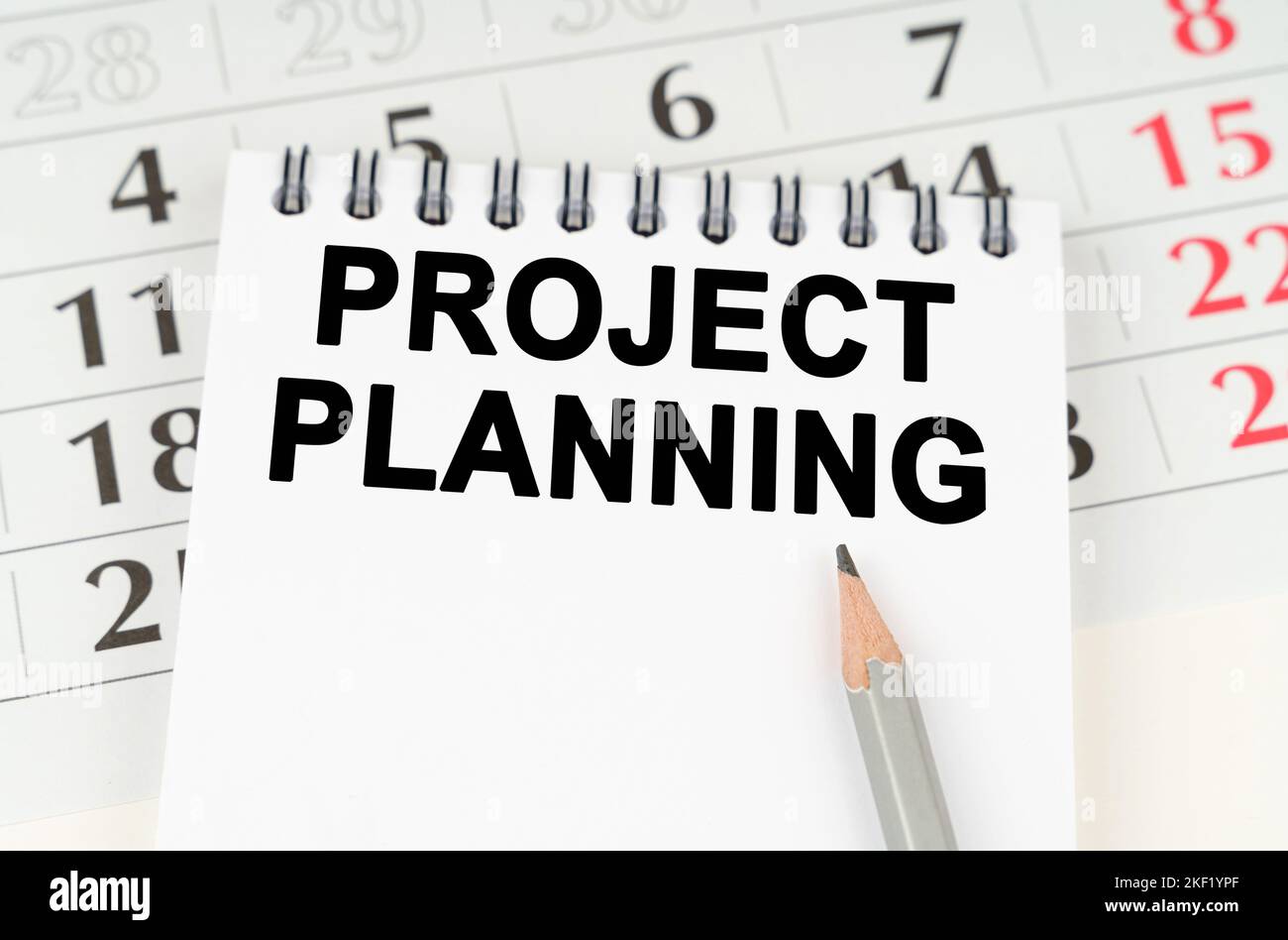 Business planning concept. On the calendar is a notebook with the ...