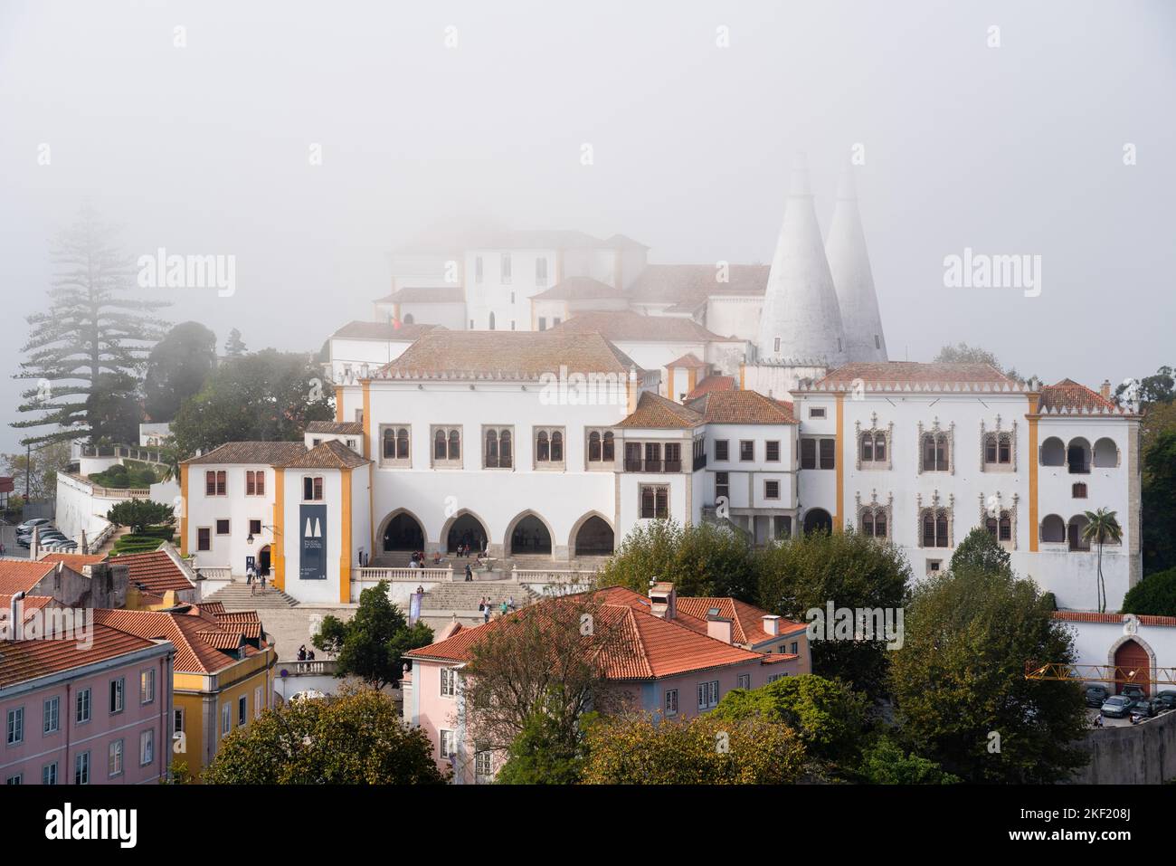 The 11th century Moorish Sintra National Palace (Palácio Nacional de ...