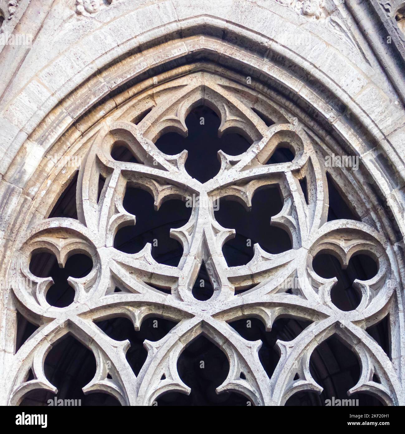 Details of a open window in the Dom cathedral of Utrecht, the ...