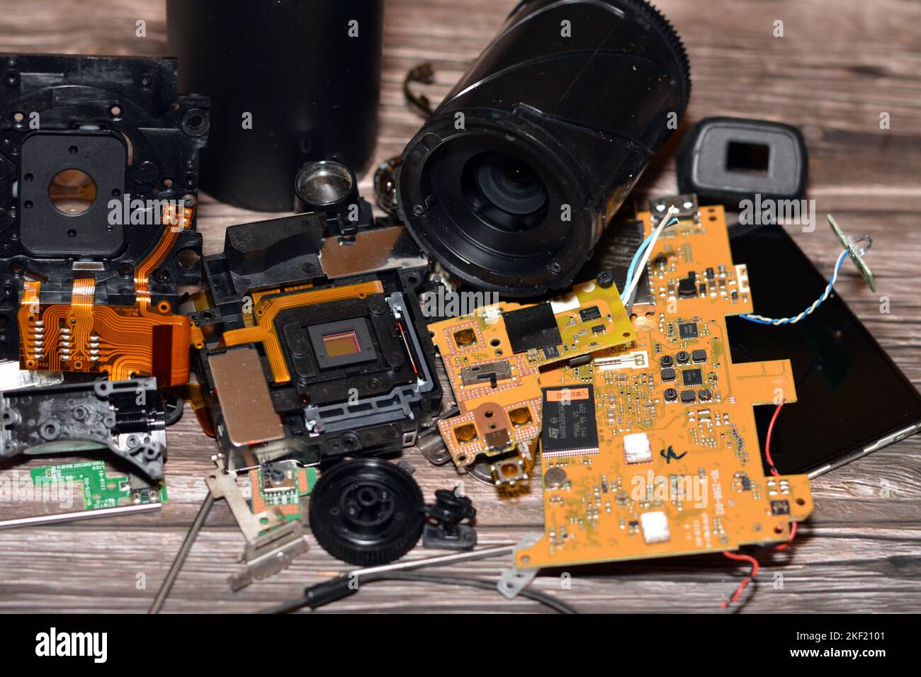 Cairo, Egypt, November 4 2022: The interior components of a compact ...