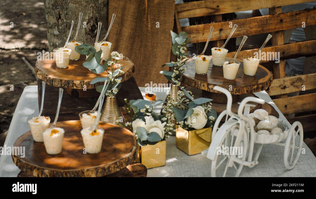 decoration objects on the wedding table as a souvenir Stock Photo - Alamy