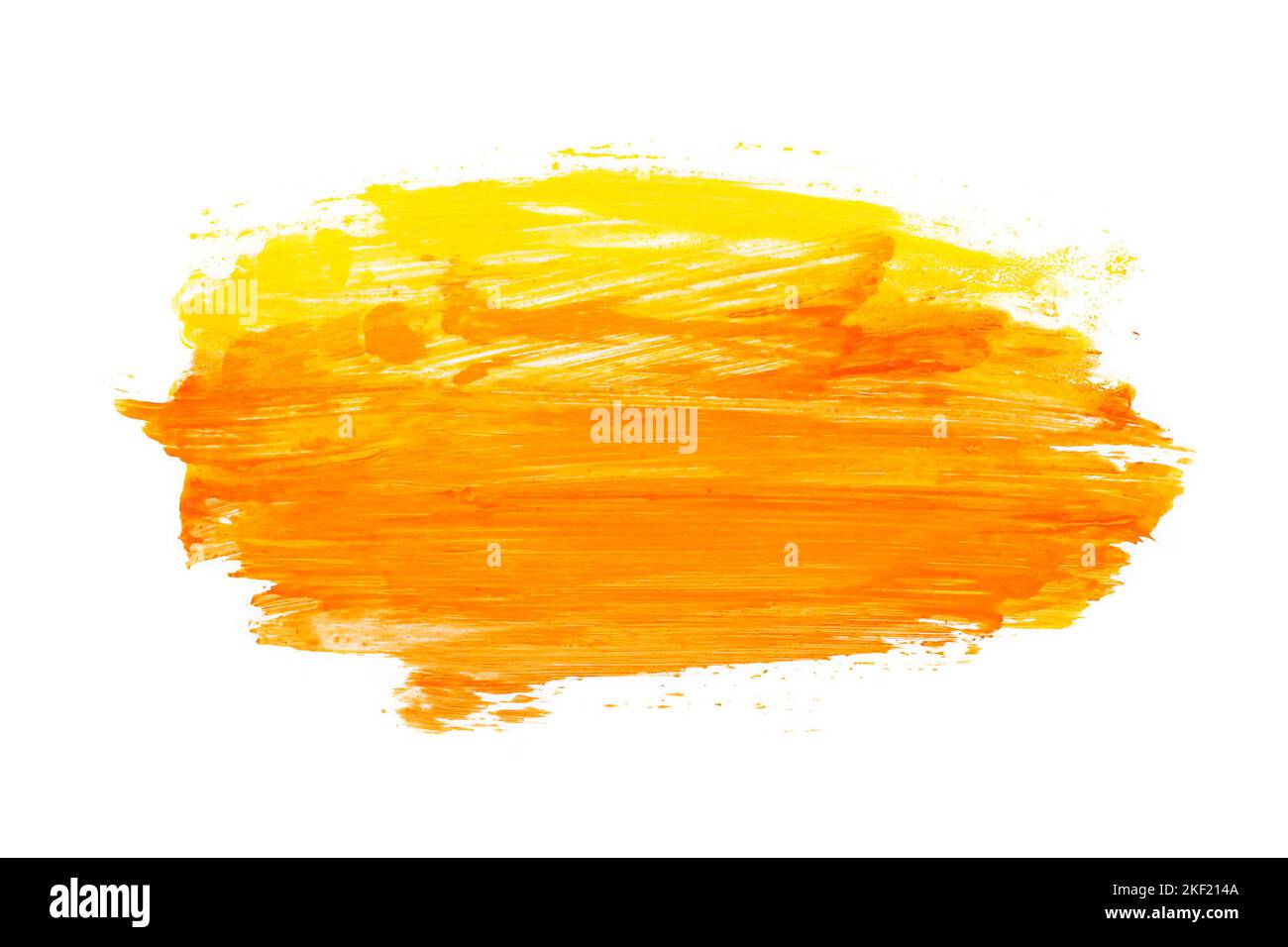 Abstract artistic acrylic color brush stroke. Isolated on white ...