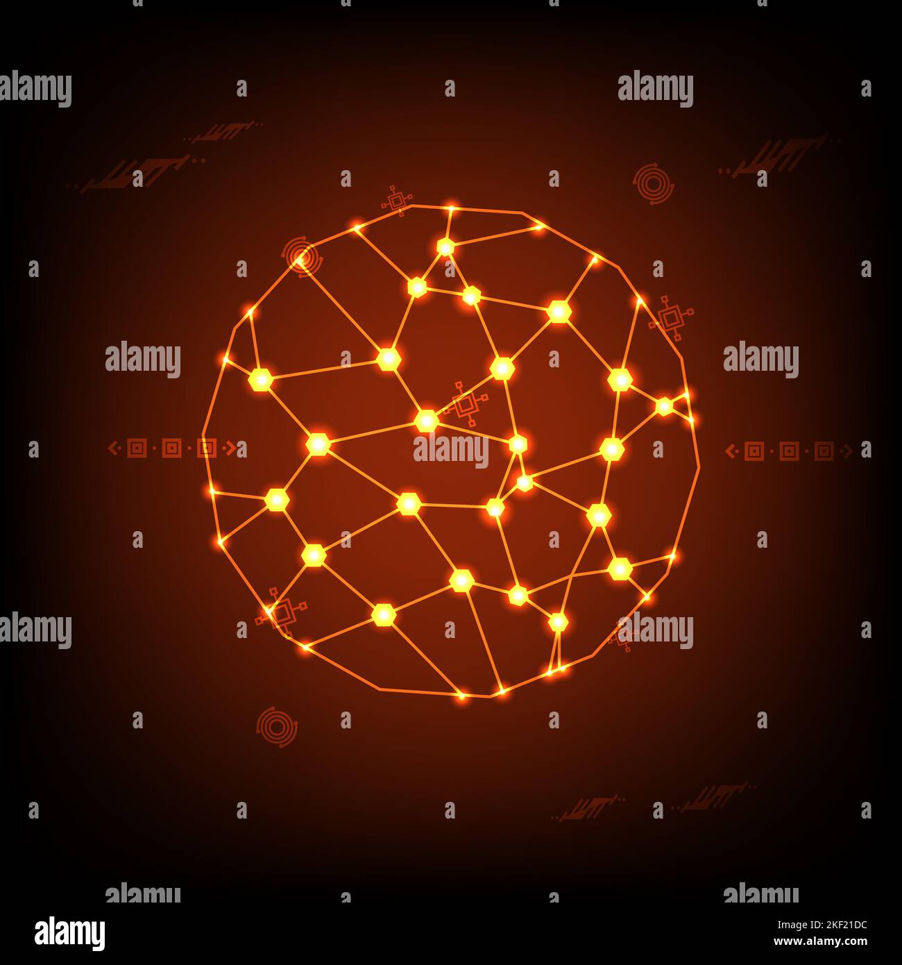 Christmas festive neon light wireframe technology network communication ...