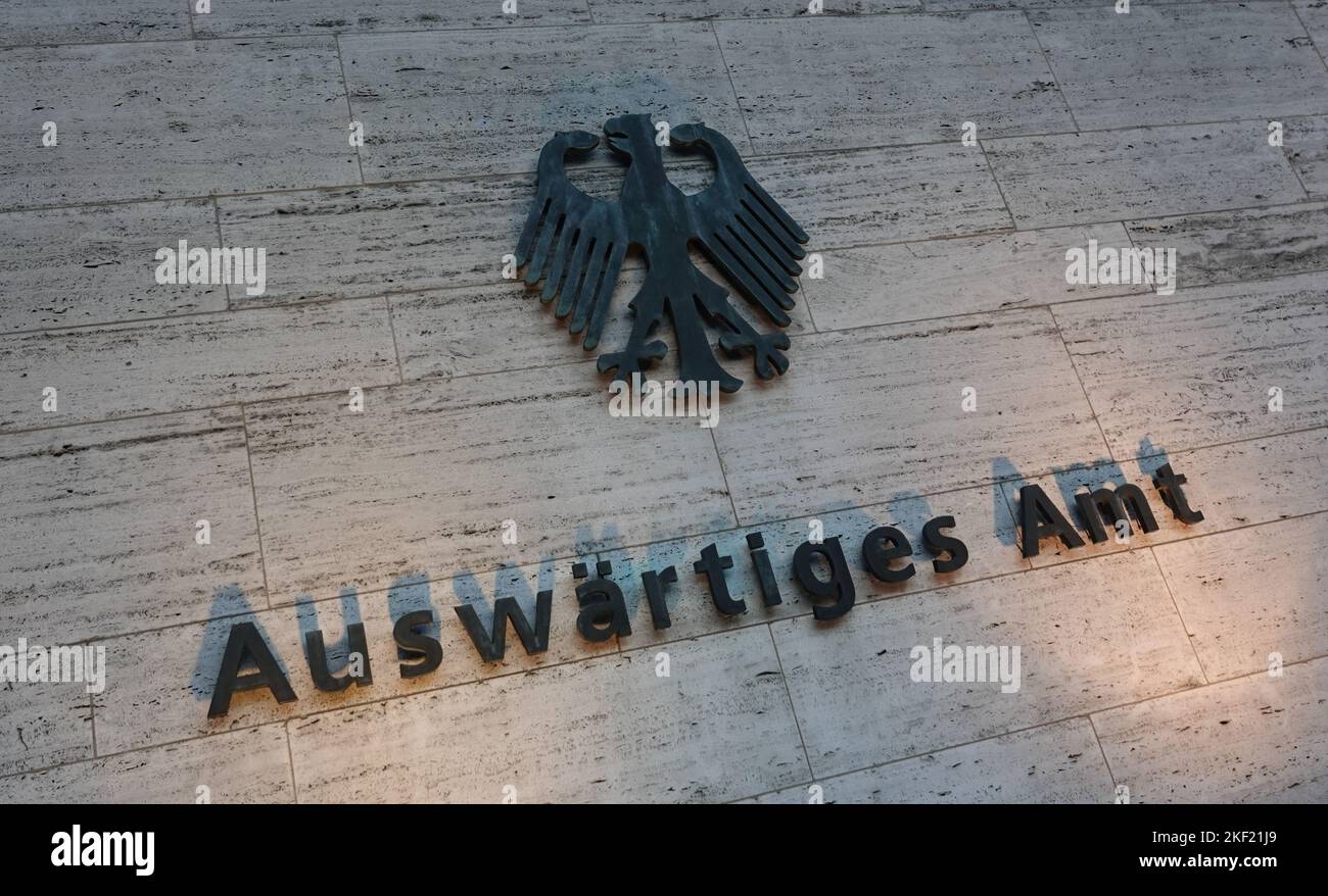 Berlin, Germany. 15th Nov, 2022. The German coat of arms and the ...