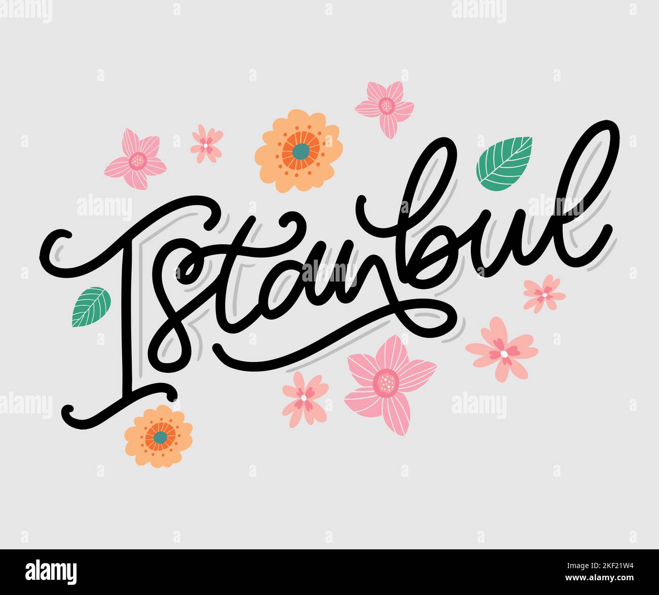 Istanbul. Hand lettering. Vector logo of Istanbul in black color with ...