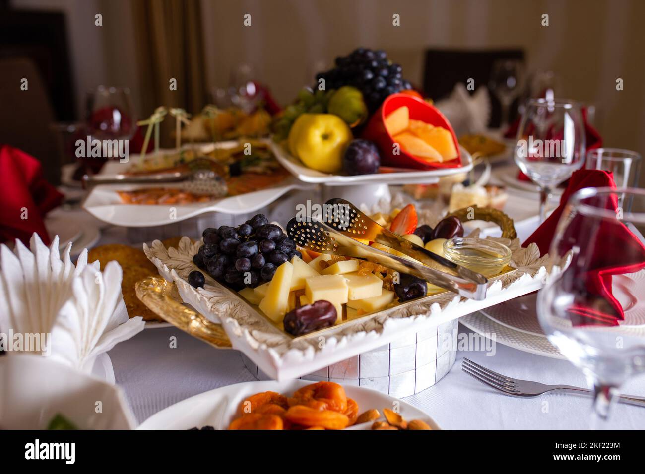 cheese platter on the buffet at the hotel Stock Photo - Alamy