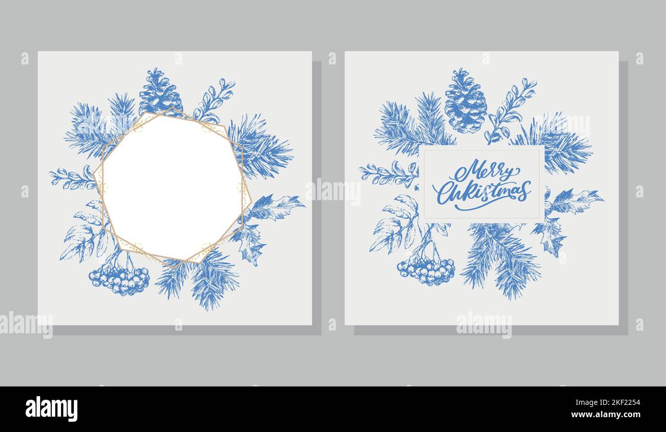 Christmas frame tree gold background. New year Festive background ...