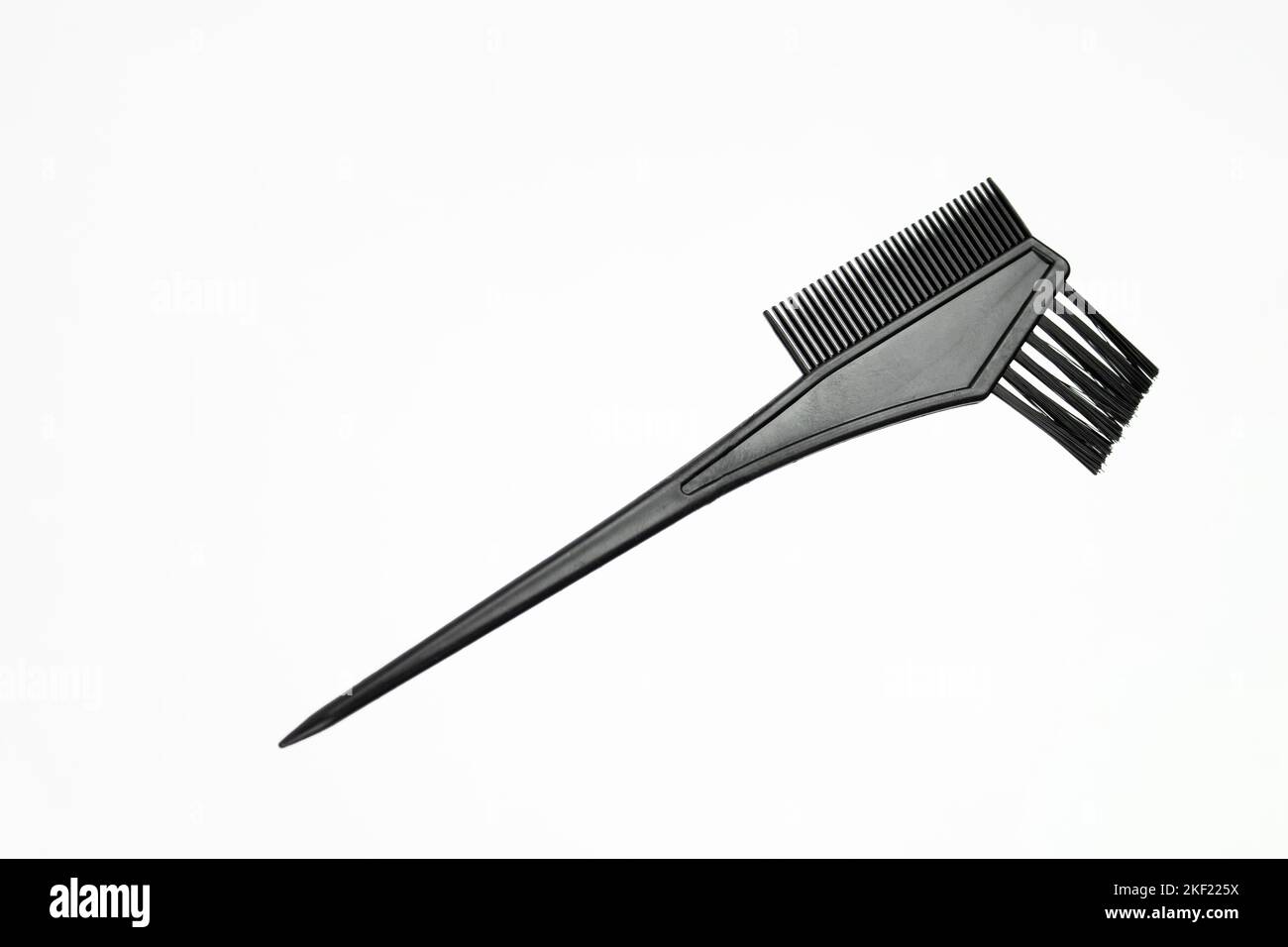 Professional hairdresser's accessories. Hair coloring brush on white ...