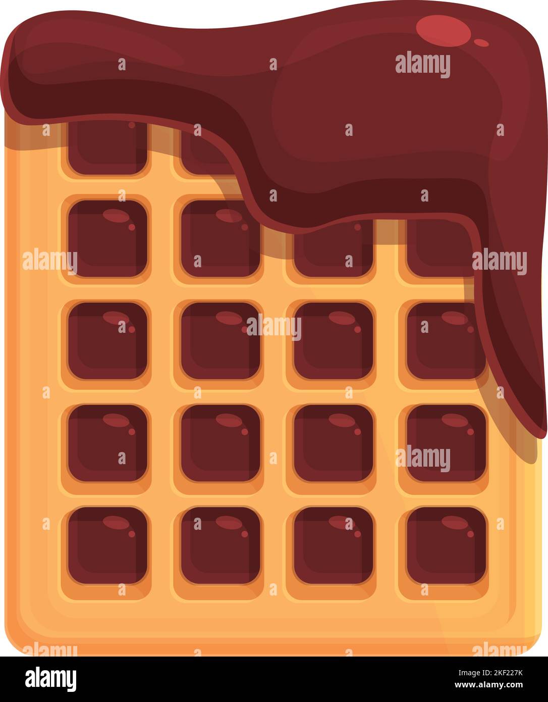 Chocolate waffle icon cartoon vector. Belgian food. Snack tasty Stock ...