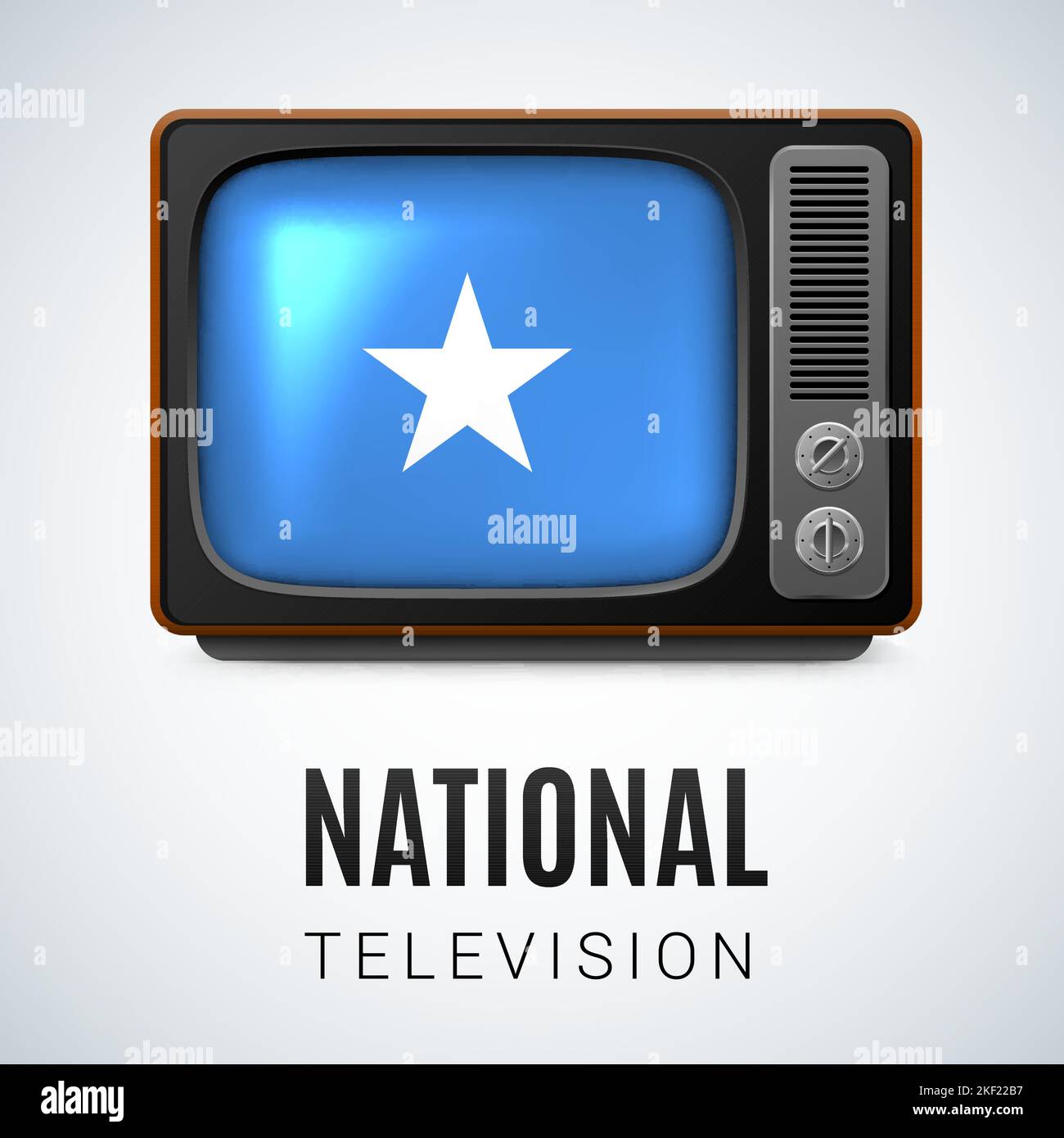 Vintage TV and Flag of Somalia as Symbol National Television. Button ...