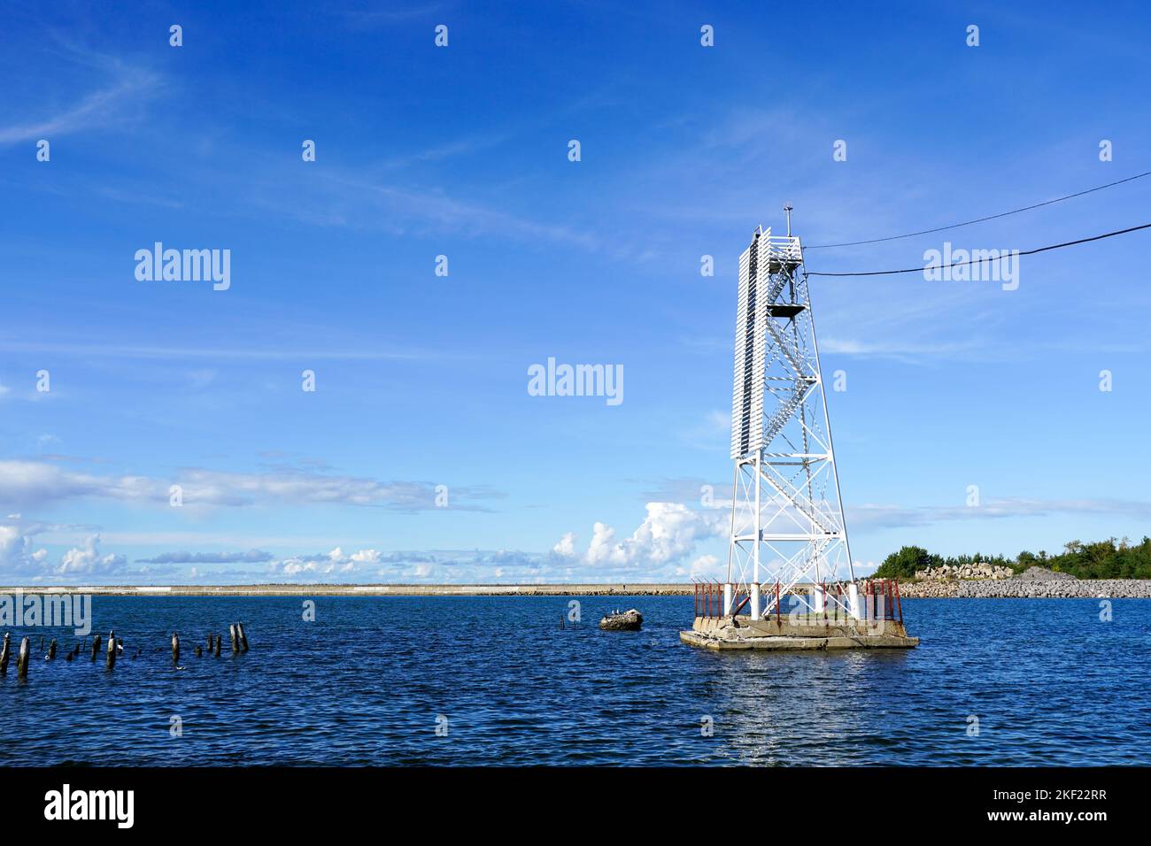 One of the two guiding beacons to determine the position of the ship in ...