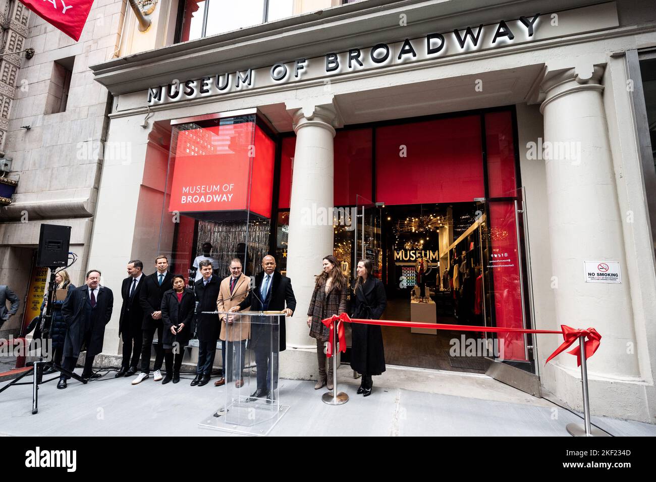 New York City Mayor Eric Adams (D) speaking at the ribbon cutting ...