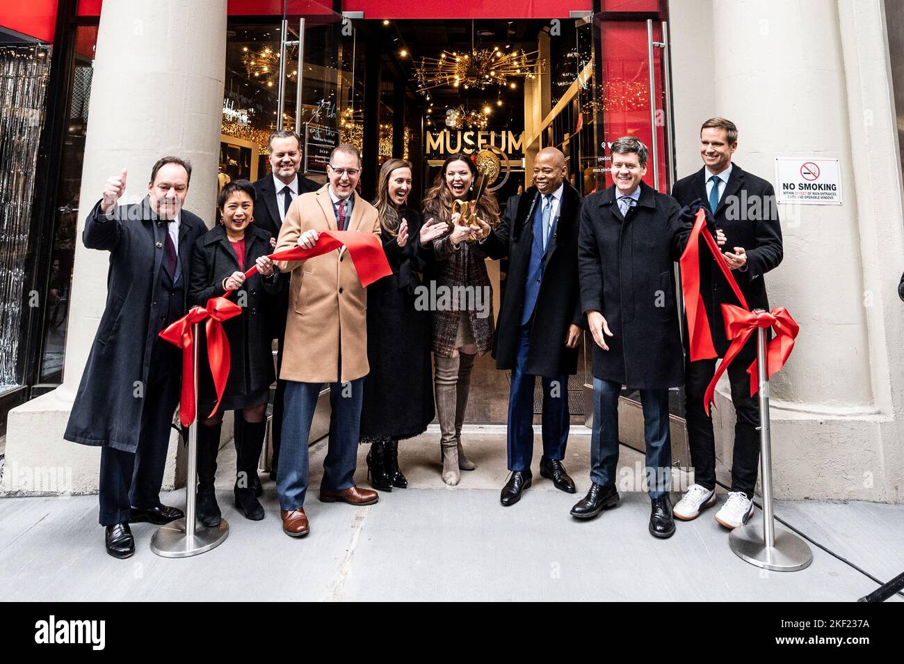 The ribbon cutting ceremony for the opening of the Museum of Broadway ...