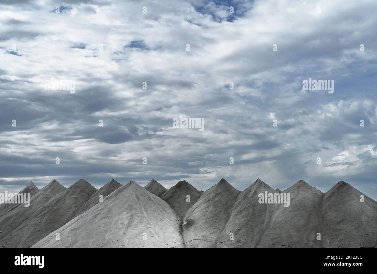 Cervia, Ravenna, Italy. Salt mountains inside the Salina of Cervia ...
