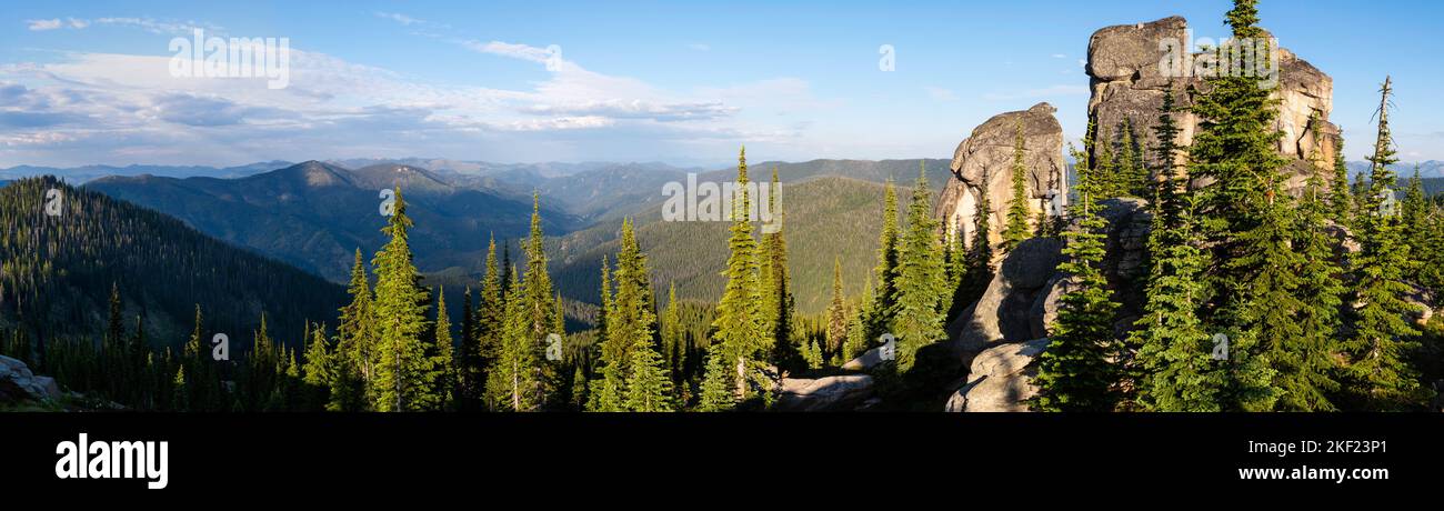 Panoramic photograph from the Horseshoe Lake Lookout, along the Lolo ...