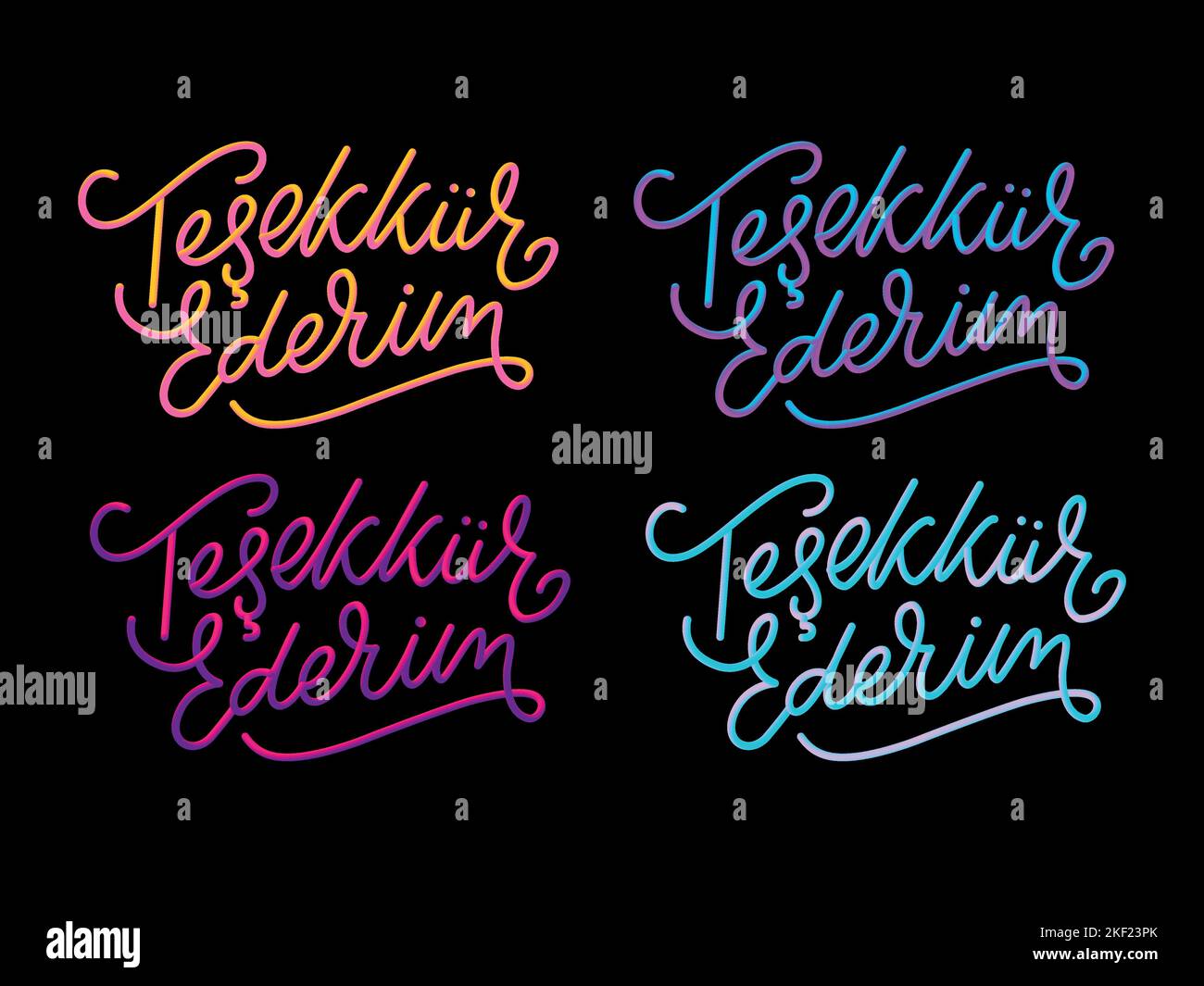 Text in the Turkish: Thank you. Lettering. Ink illustration. Modern ...