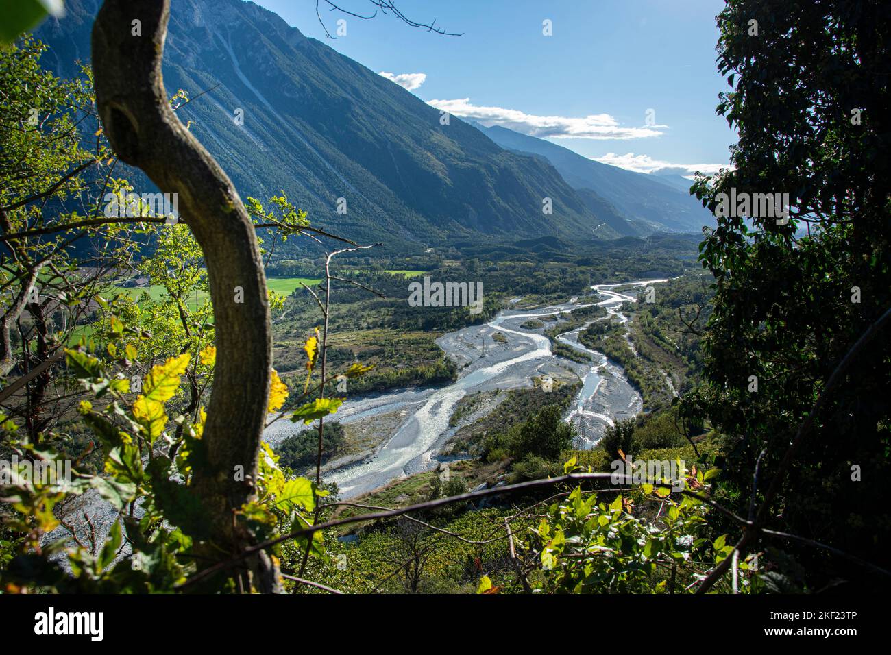 Die ungezähmte Rhone beim Walliser Pfynwald Stock Photo - Alamy