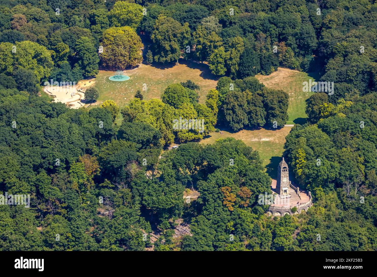 Aerial view, Hohenstein with Berger monument and children playground ...