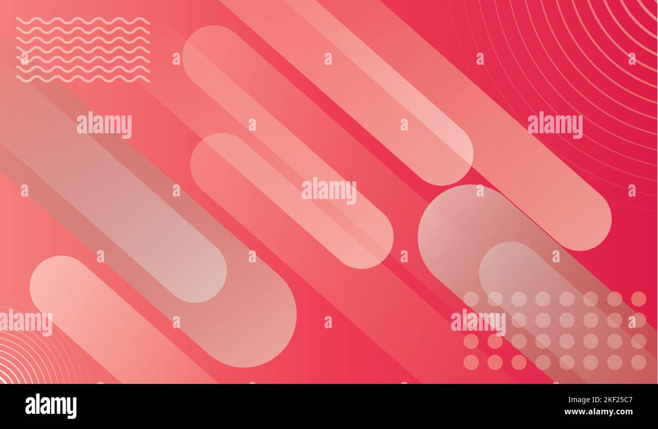 A modern abstract background with retro memphis elements and light red ...