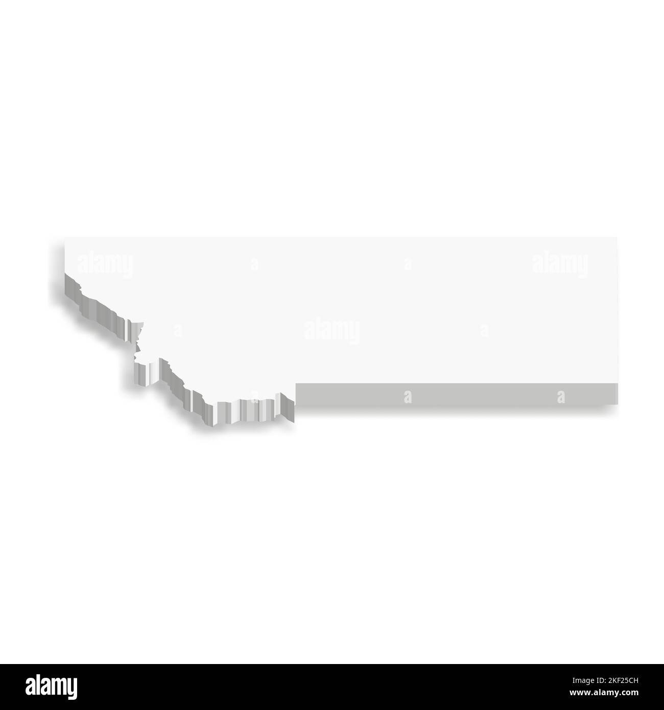 Montana, state of USA - white vector 3D map of country area Stock ...